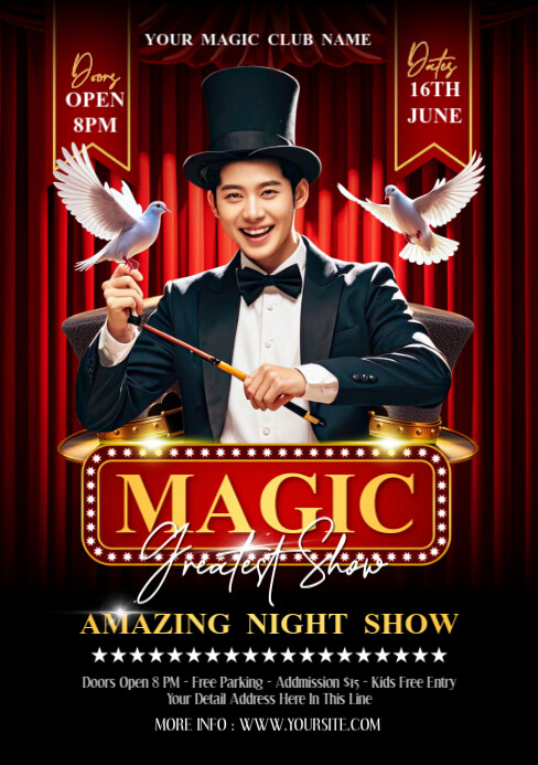 Plantilla de Magic Greatest Show Flyer or Poster Template | PosterMyWall