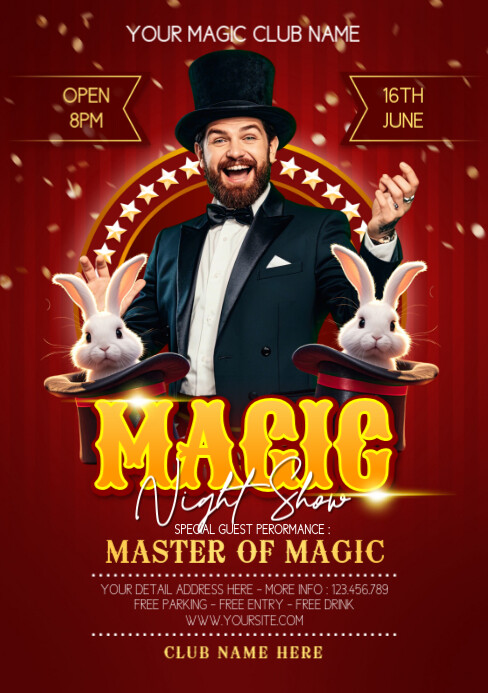 Plantilla de Magic Night Show Flyer or Poster Template | PosterMyWall