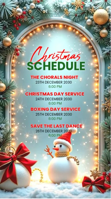 Magical Christmas Schedule Reel Template | PosterMyWall