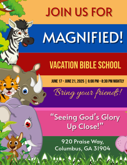 Copy of Magnified VBS Invitation 2025 | PosterMyWall