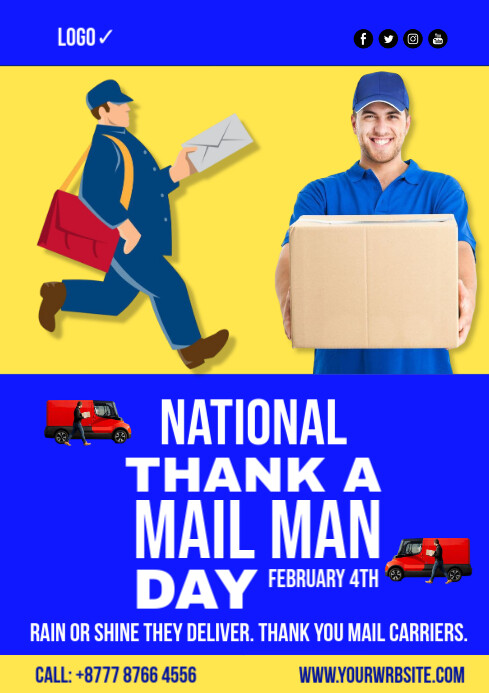 Mail man day Template | PosterMyWall
