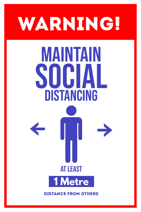 Maintain Social Distancing Covid 19 Template | PosterMyWall