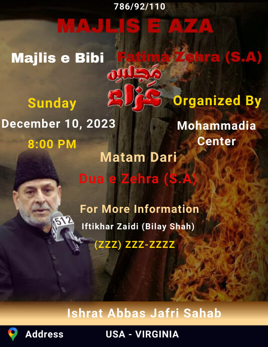Majlis Bibi e Fatima Zehra (S.A) Template | PosterMyWall