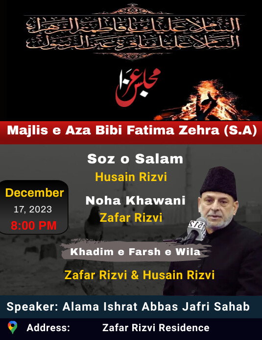 Copy of Majlis Bibi Fatima Zehra (S.A) | PosterMyWall