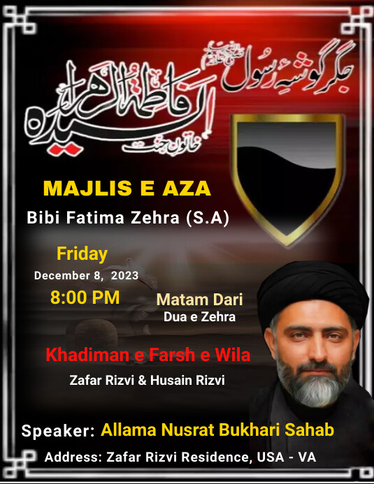Majlis Bibi Fatima Zehra (S.A) (7) Template | PosterMyWall