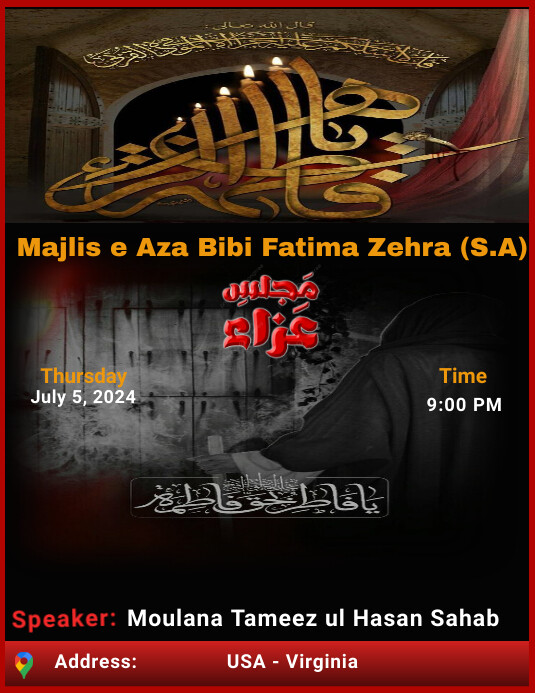 Majlis e Aza Bibi Fatima Zehra (S.A) Template | PosterMyWall