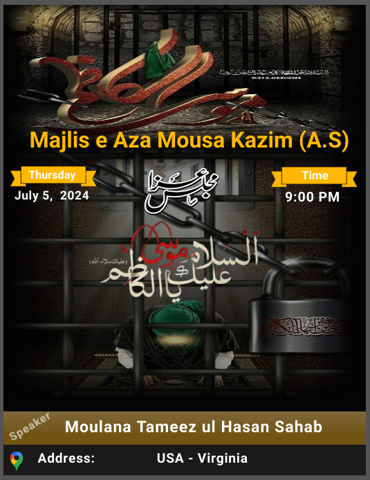 Copy of Majlis e Aza Mousa Kazim (A.S) | PosterMyWall