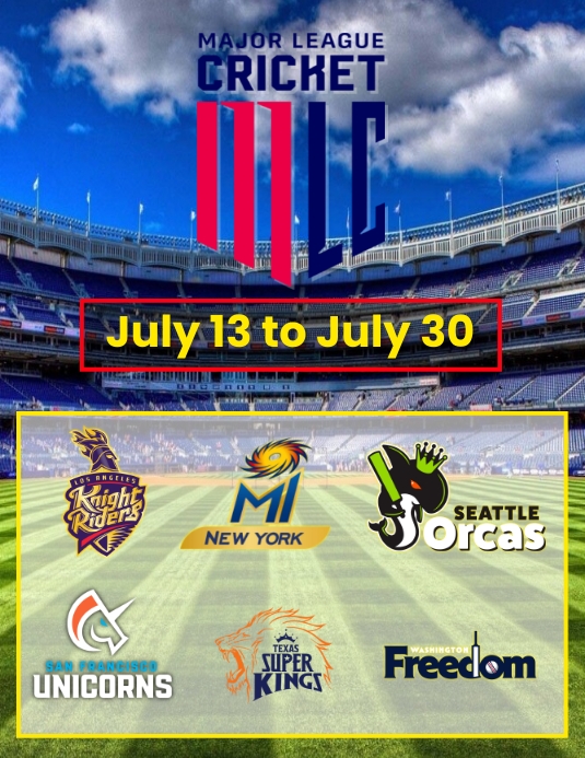 MAJOR LEAGUE CRICKET FLYER Template | PosterMyWall