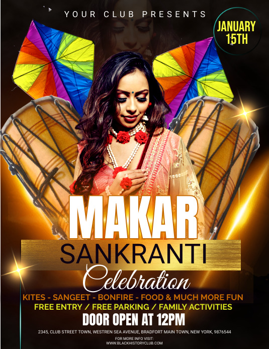 Makar Sankranti Celebration Flyer Template | PosterMyWall
