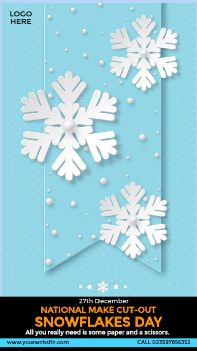 Make Cut-Out Snowflakes Day Template | PosterMyWall