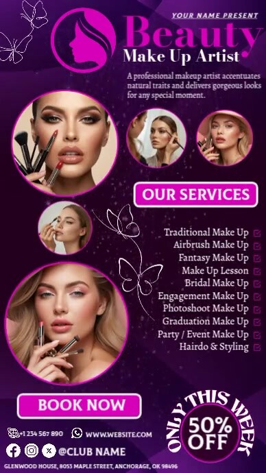 Make Up Artist Ad Digital Display (9:16) Template | PosterMyWall
