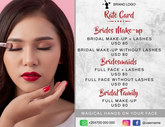 Make up Rate Card Template | PosterMyWall