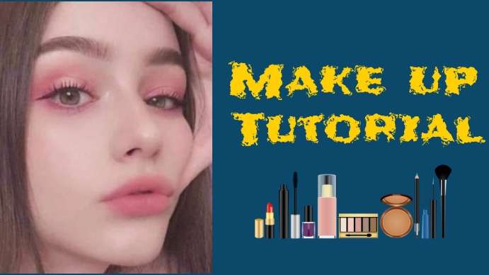 Make up tutorial YouTube thumbnail. Template | PosterMyWall