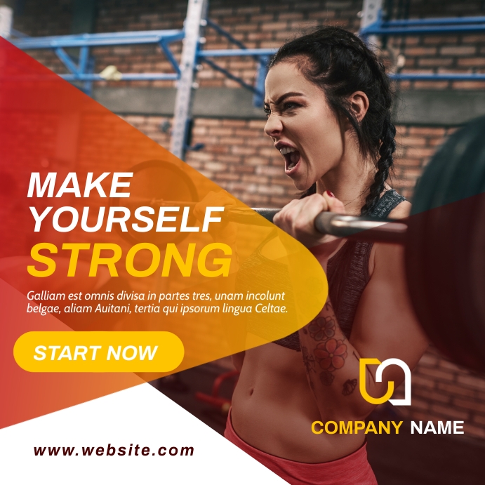 make yourself strong instagram post banner ad Template | PosterMyWall