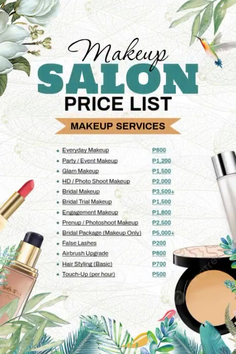 Makeup Salon Price Template | PosterMyWall
