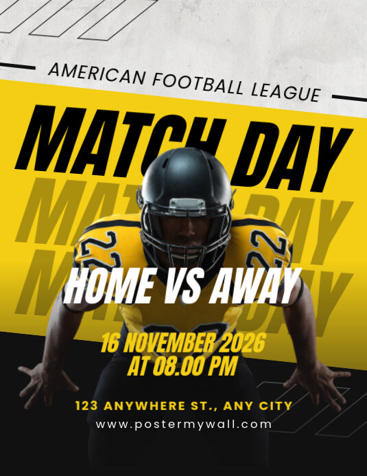 Maksimalis American Football Match Day Pamflet (letter As) Template ...