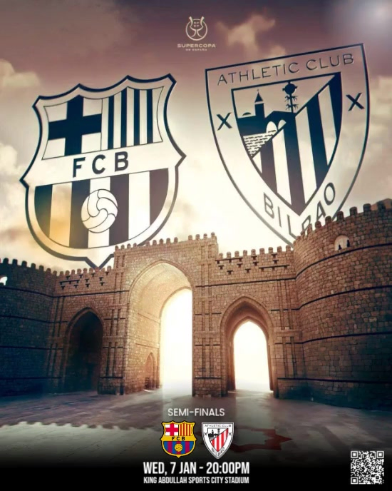 Plantilla de Maksimalis Barcelona Vs Athletic Club Supercopa Instagram ...