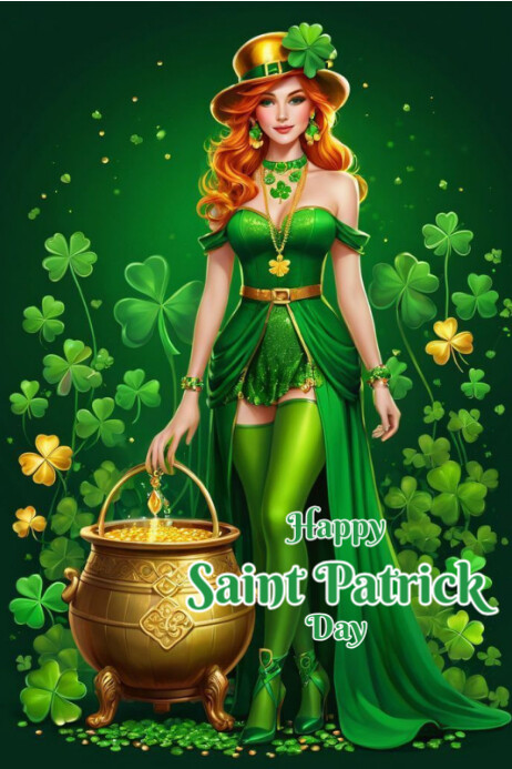 Maksimalis Green Happy St. Patrick Day Poster Poster Template ...