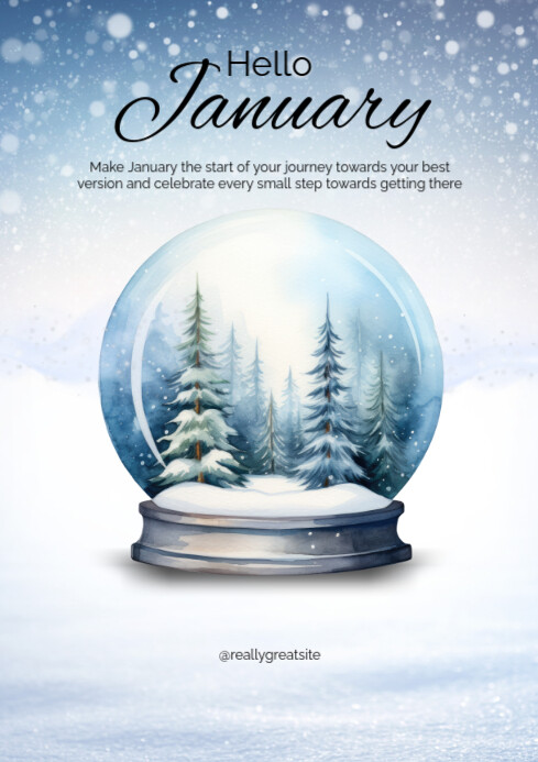 Maksimalis Hello January A3 Template | PosterMyWall