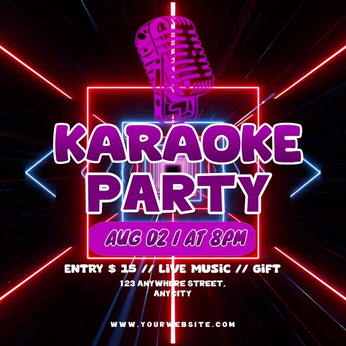 Maksimalis Karaoke Party Pos Instagram Template | PosterMyWall