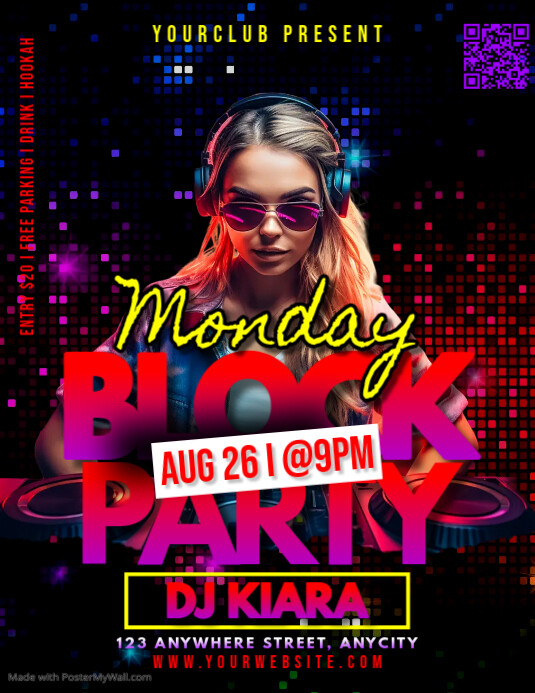 Maksimalis Monday Block Party Pamflet (lette Template | PosterMyWall