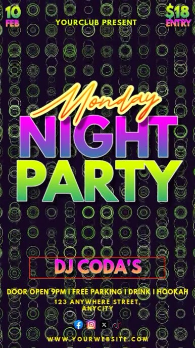 Maksimalis Monday Night Party Instagram Story Template | PosterMyWall