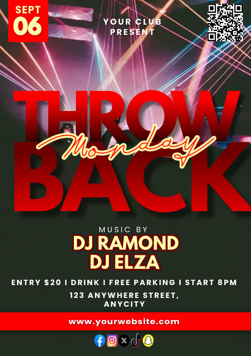 Copy of Maksimalis Monday Night Throw Back Party A4 | PosterMyWall