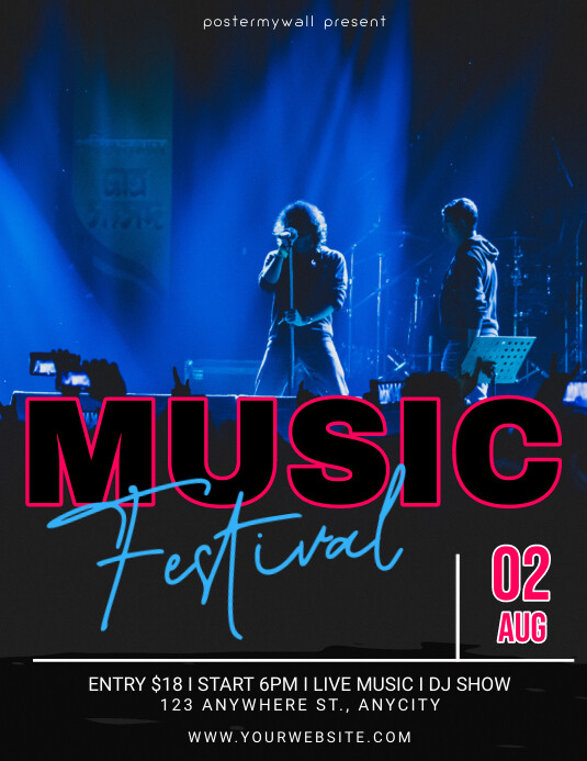 Maksimalis Music Festival Pamflet (letter As) Template | PosterMyWall