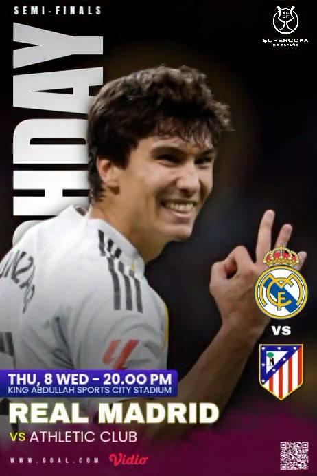 Plantilla de Maksimalis Real Madrid Vs Atlético Madrid Supercopa De ...