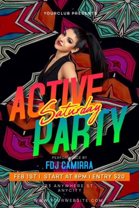 Maksimalis Saturday Active Party Poster Template | PosterMyWall