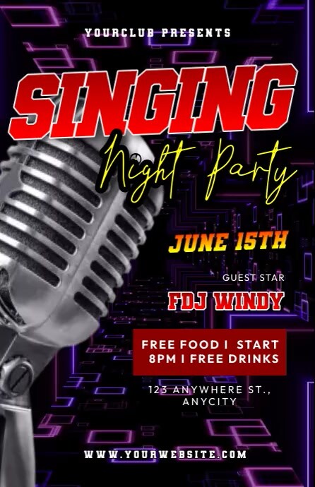 Maksimalis Singing Night Party Tabloid Template | PosterMyWall