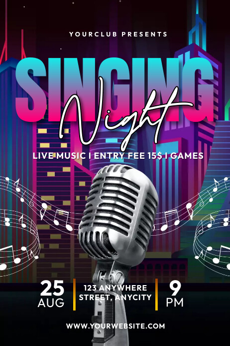 Plantilla de Maksimalis Singing Night Poster | PosterMyWall