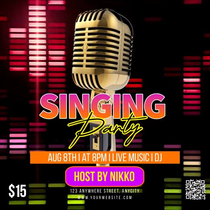 Maksimalis Singing Party Pos Instagram Template | PosterMyWall
