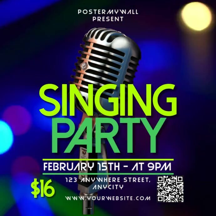 Maksimalis Singing Party Pos Instagram Template | PosterMyWall