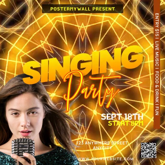 Maksimalis Singing Party Pos Instagram Template | PosterMyWall
