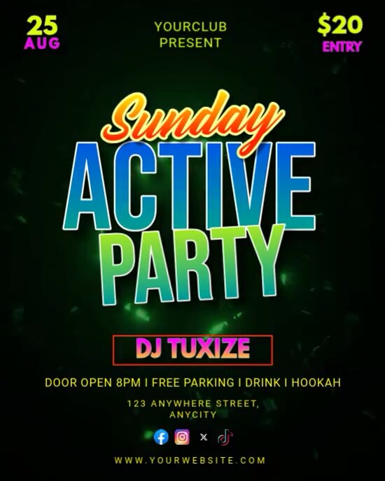 Maksimalis Sunday Active Party Instagram Portrait Template | PosterMyWall