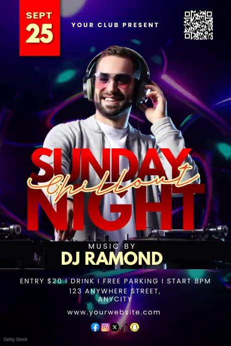 Maksimalis Sunday Night Chillout Poster-Vorlage | PosterMyWall