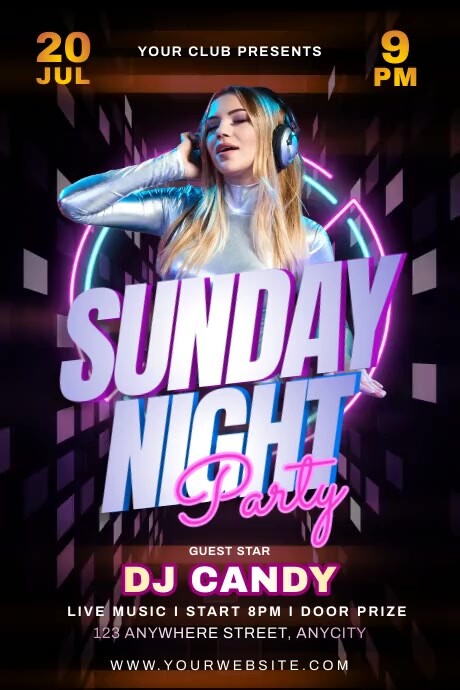 Maksimalis Sunday Night Party Poster Template | PosterMyWall