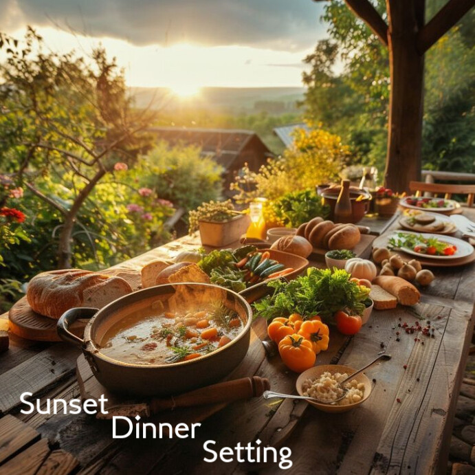 Maksimalis Sunset Dinner Setting Instagram Post Pos Instagram Template ...