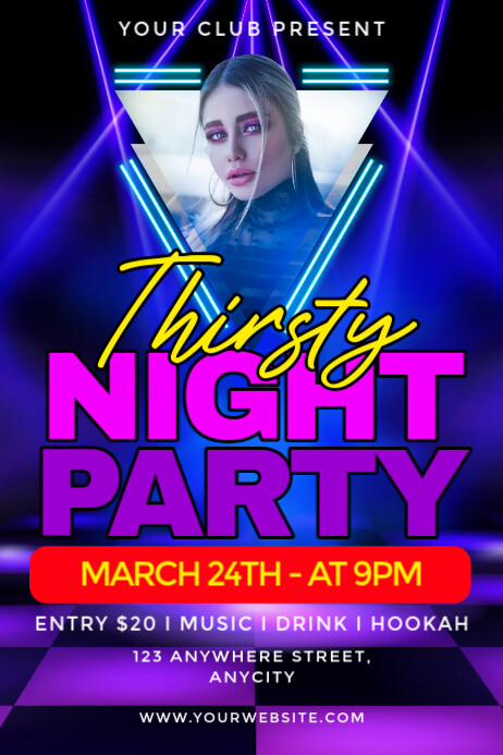 Maksimalis Thirsty Night Party Poster Template | PosterMyWall
