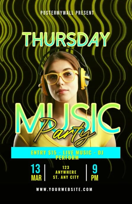 Maksimalis Thursday Music Party Tabloid Template | PosterMyWall