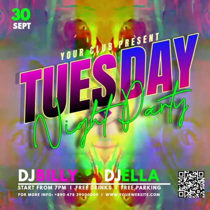 Plantilla de Maksimalis Tuesday Night Party Pos Instagram | PosterMyWall