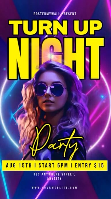 Maksimalis Turn Up Night Party Reel Instagram Template | PosterMyWall