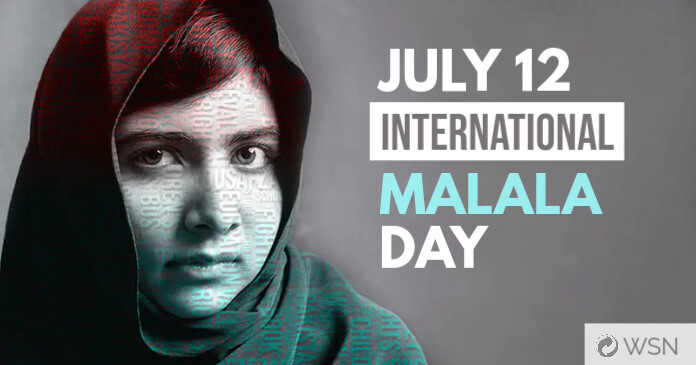 Malala Day black and blue Template | PosterMyWall