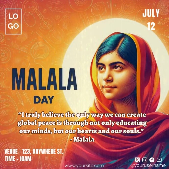 Plantilla de Malala Day | PosterMyWall