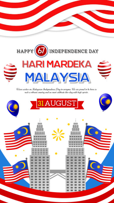 Plantilla de Malaysia independence day hare merdeka Instagram story ...