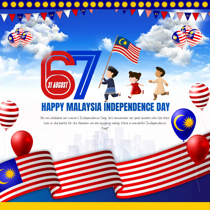 malaysia merdeka day greeting flyer Template | PosterMyWall