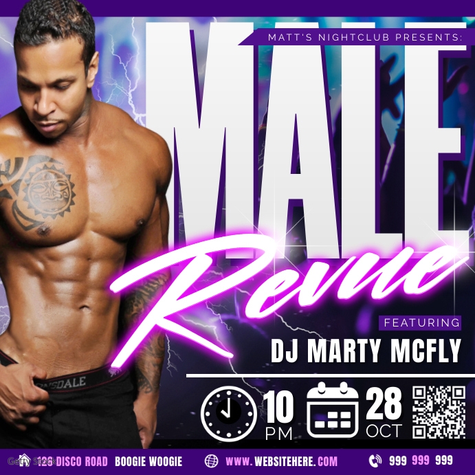 Male Revue Poster Template | PosterMyWall