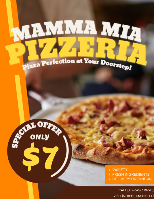 Mamma Mia Pizzeria Template | PosterMyWall