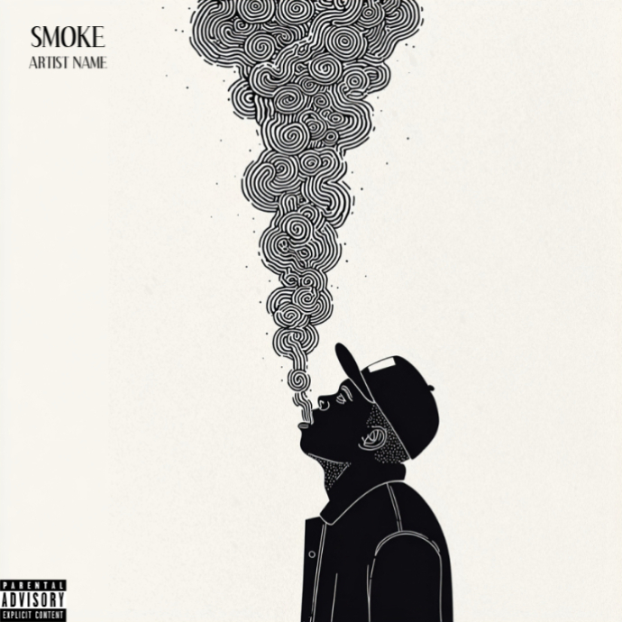 man, smoking, rap album cover Template | PosterMyWall
